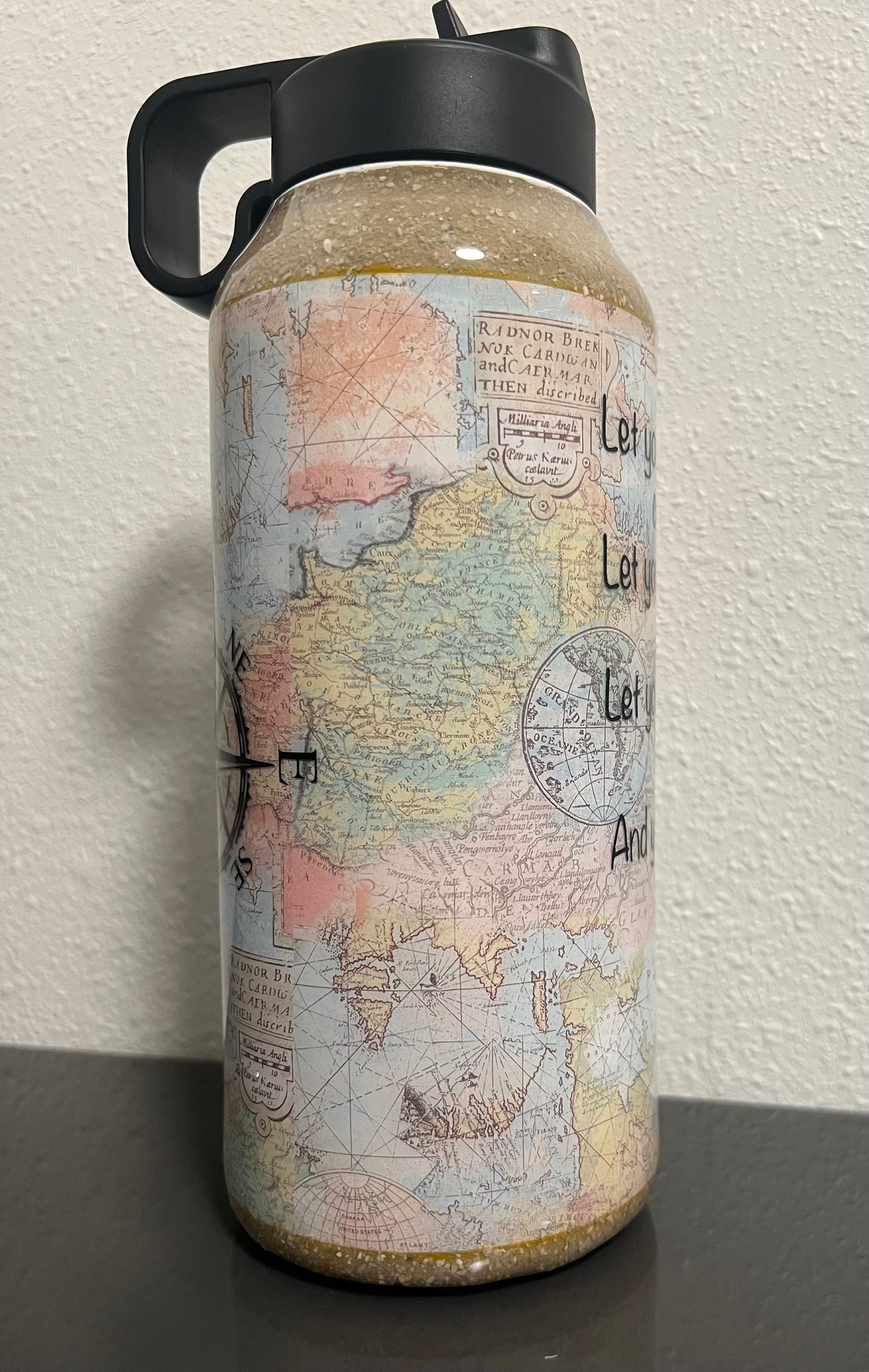 32 Oz World Map Water Bottle - Etsy
