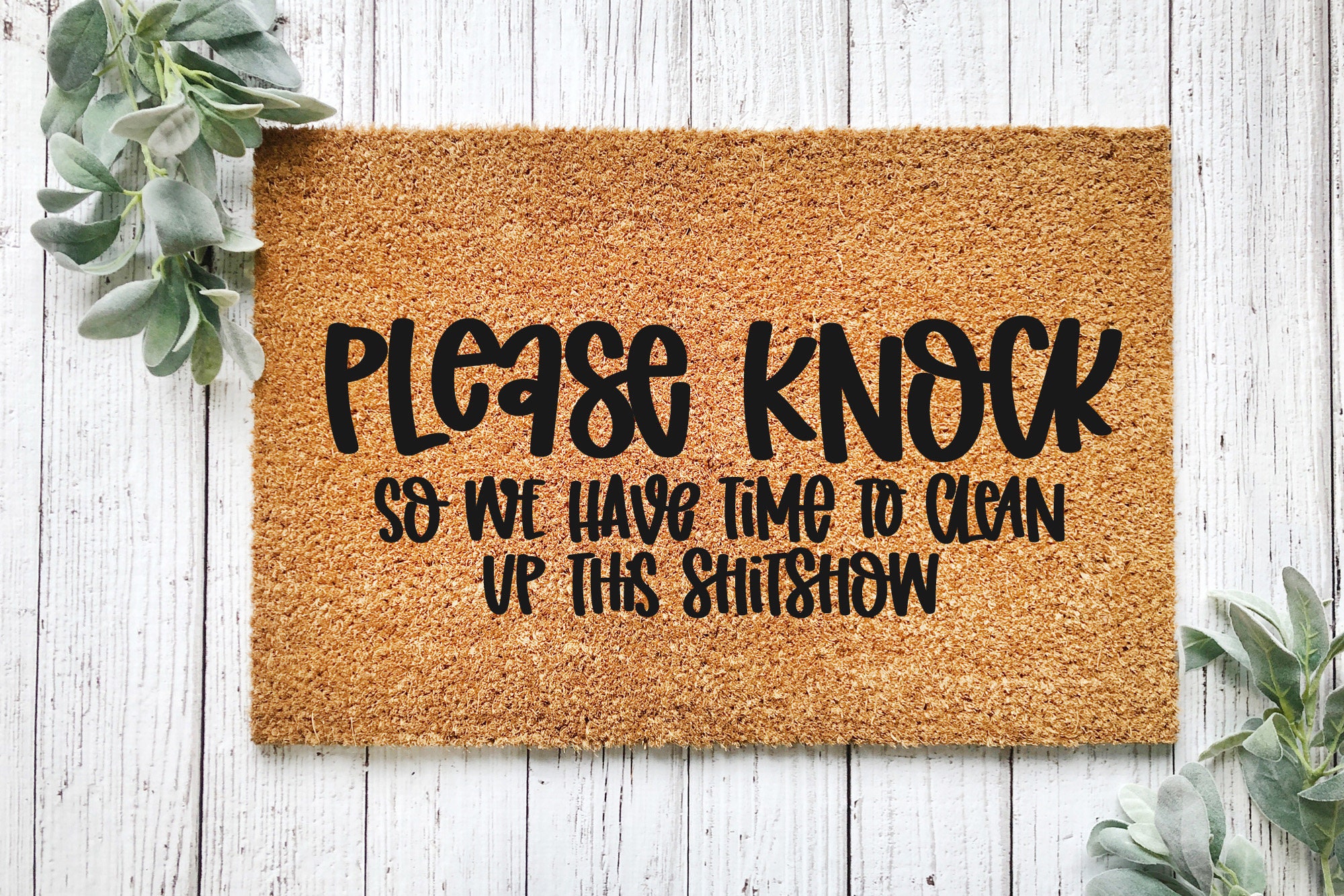 Please Knock So We Have Time To Clean Up SVG Doormat Svg | Etsy