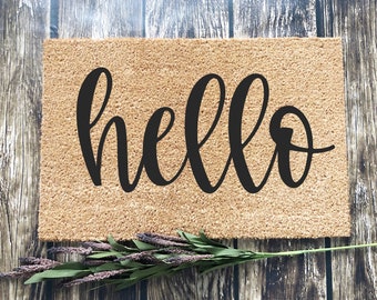 Hello SVG Hello Doormat Svg Hello Door Mat Svg Welcome | Etsy
