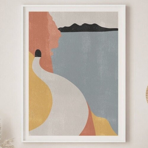 Scandinavian Minimalist Gallery Wall Abstract Boho Navy Blue | Etsy