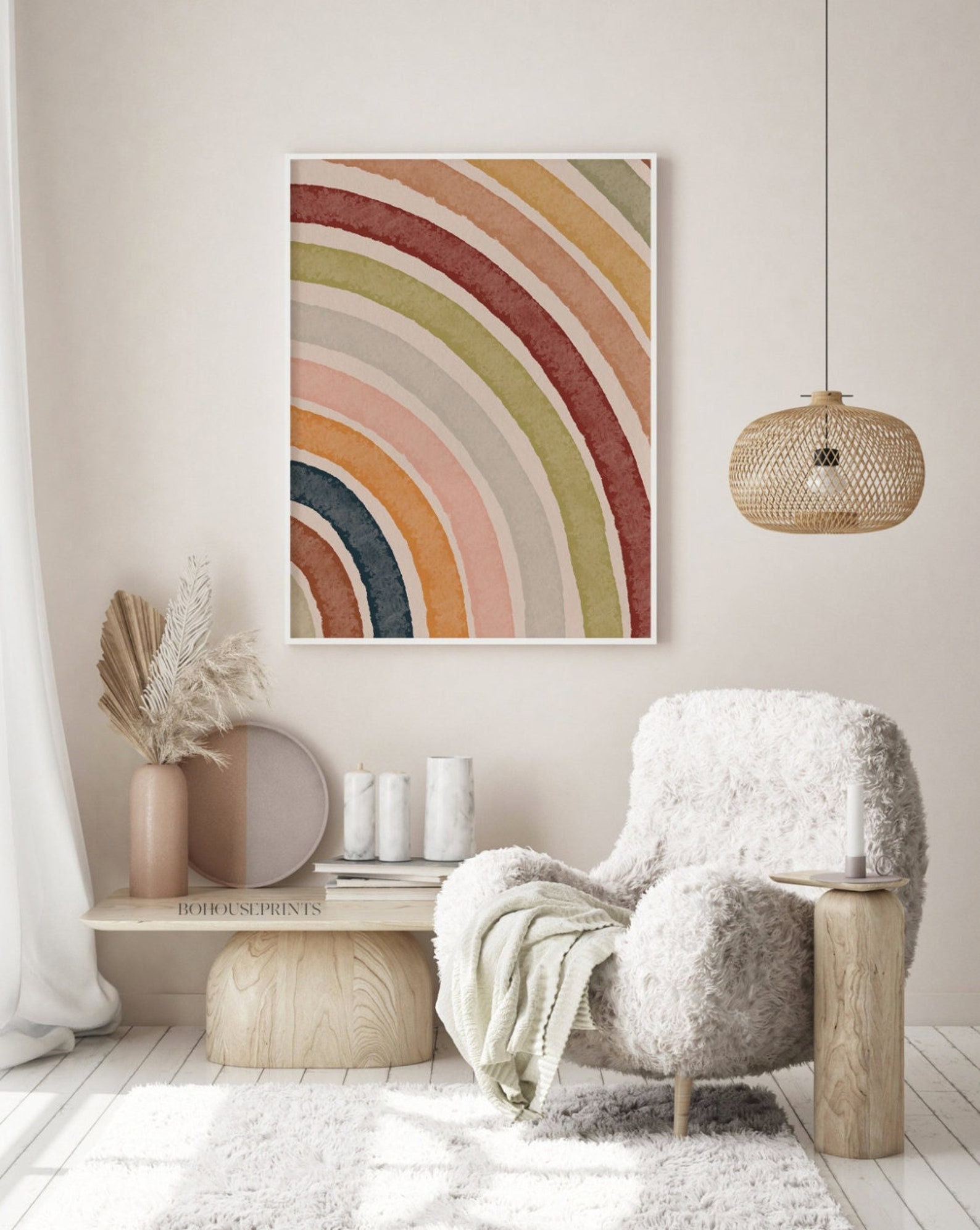 Abstract Rainbow Poster High Quality Giclee Print Boho Wall - Etsy