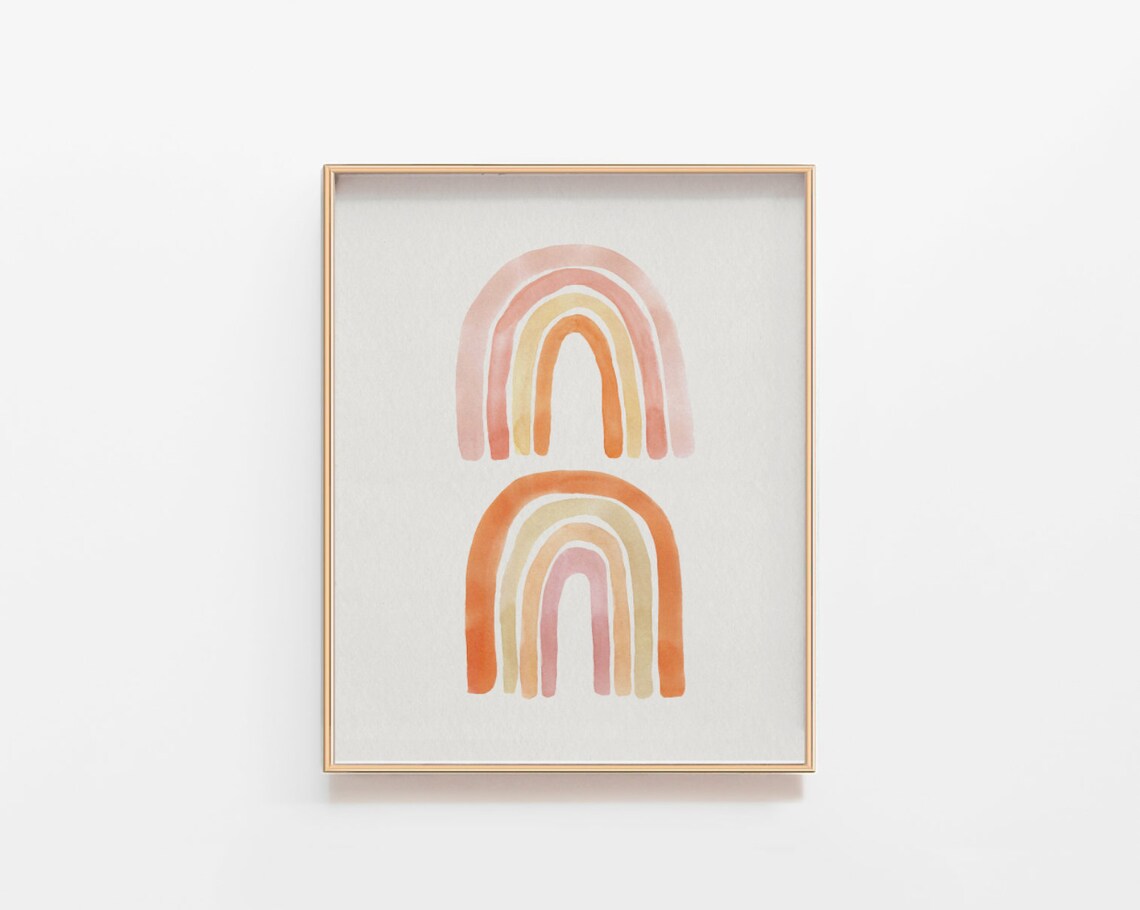 Boho Rainbow Poster Printable Wall Art Digital Print | Etsy