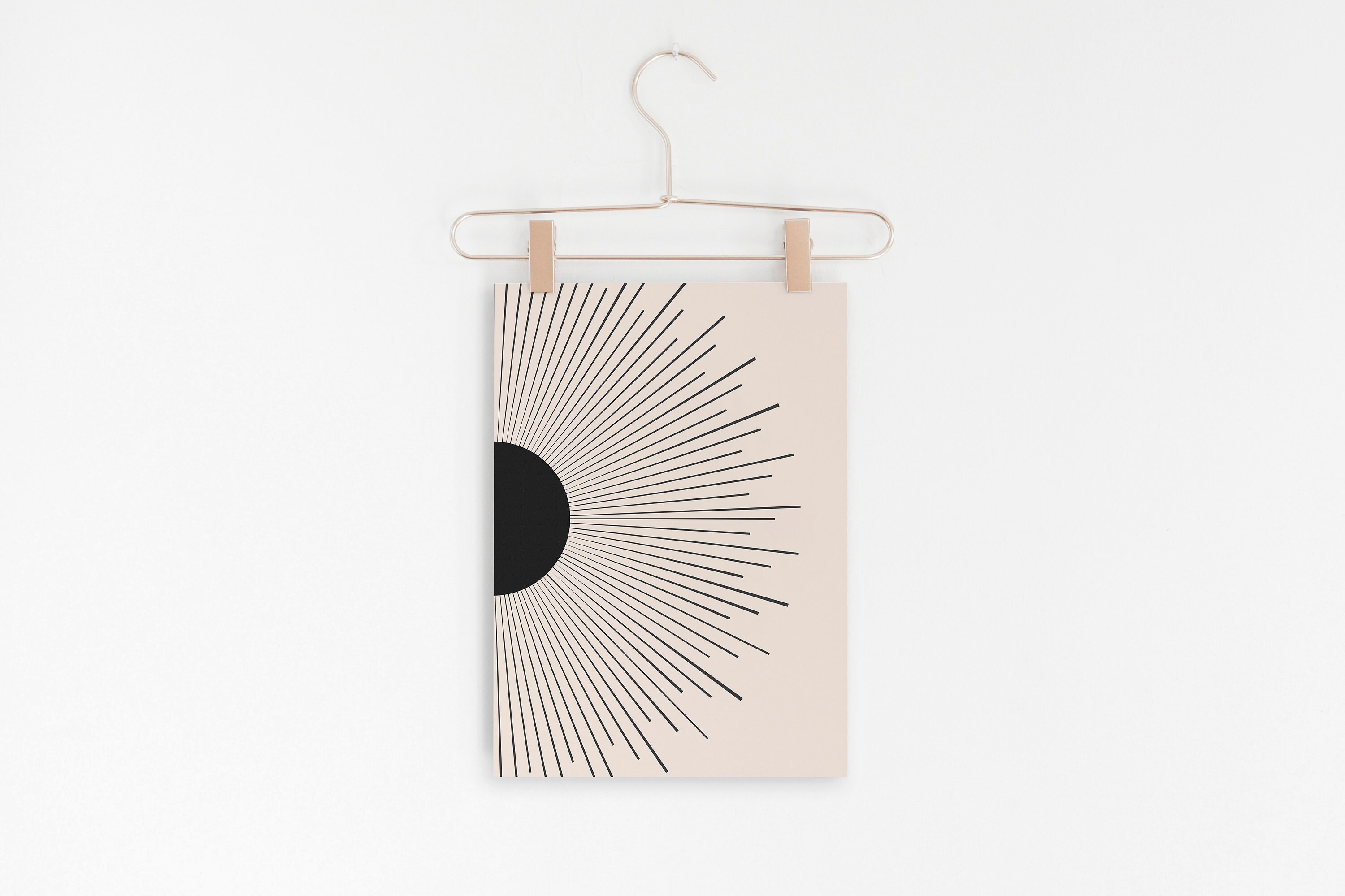 Sun Burst Illustration Printable Wall Art Mid Century Print | Etsy