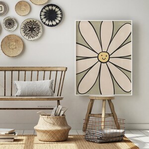 Retro Daisy Poster High Quality Giclee Print Floral - Etsy