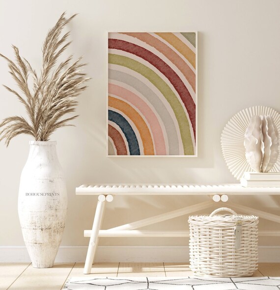 Abstract Rainbow Poster High Quality Giclee Print Boho Wall | Etsy