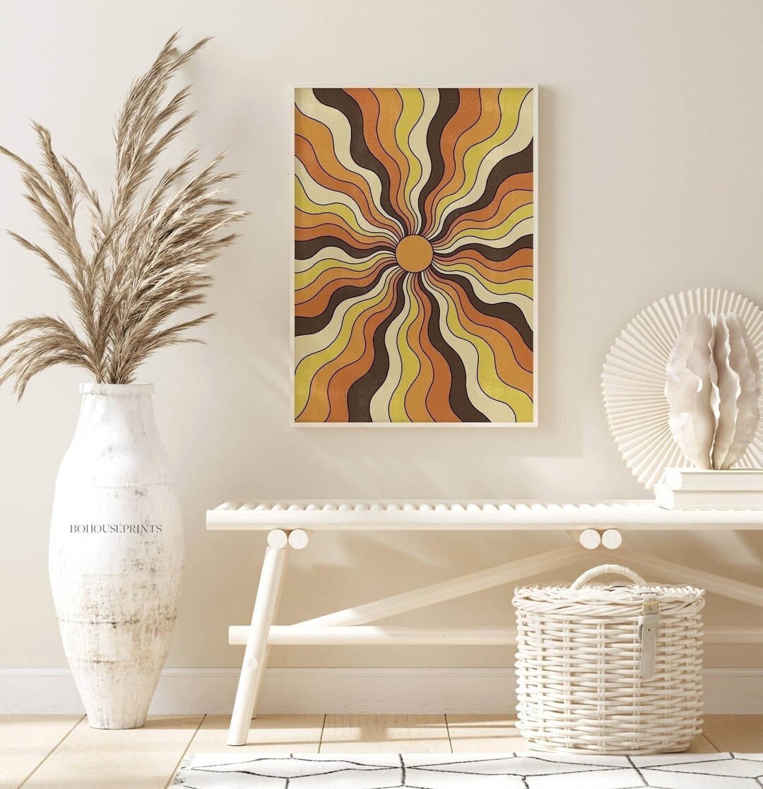Retro Sunburst Poster High Quality Giclee Poster Groovy Fine - Etsy