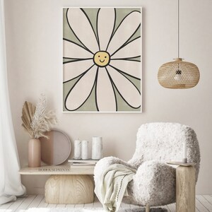 Retro Daisy Poster High Quality Giclee Print Floral - Etsy