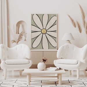 Retro Daisy Poster High Quality Giclee Print Floral - Etsy