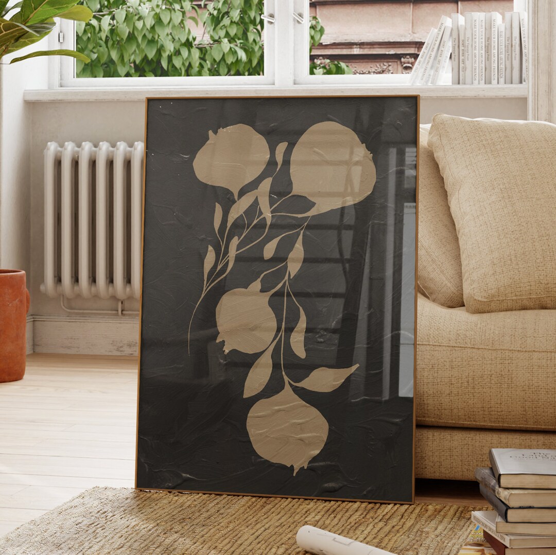 Botanical Print, One Line Drawing, Printable Wall Art, Black Floral ...