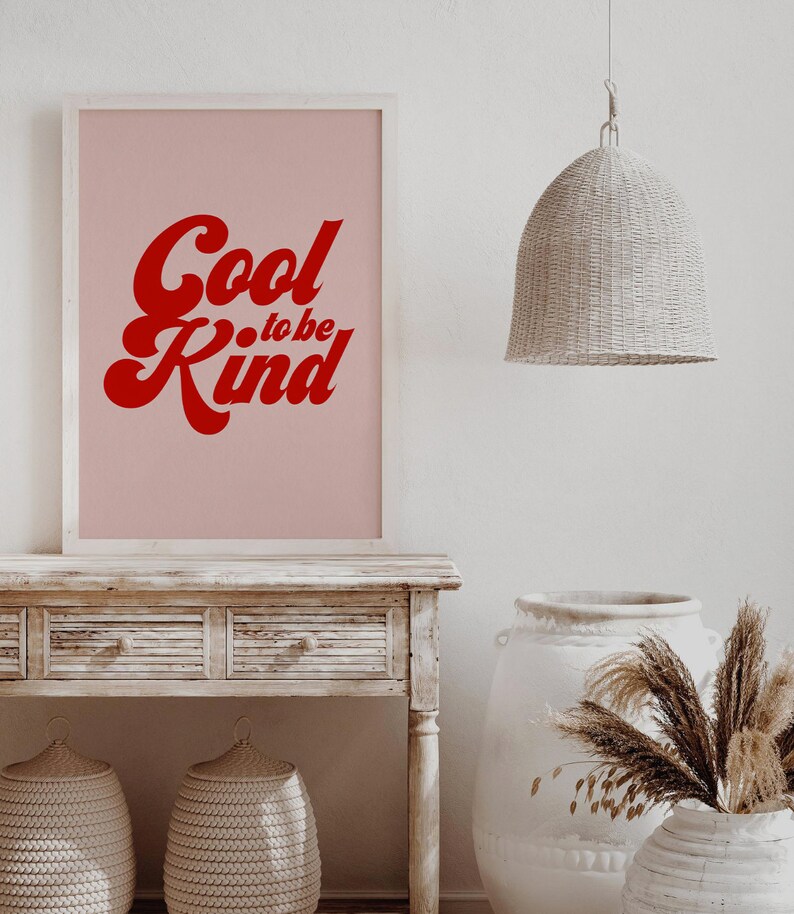 Cool to Be Kind Poster Printable Wall Art Boho Home Decor - Etsy