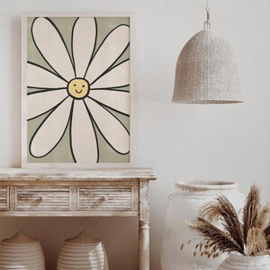 Retro Daisy Poster High Quality Giclee Print Floral - Etsy