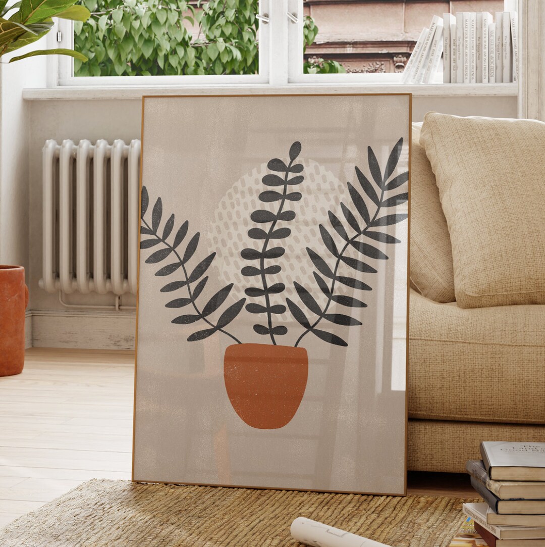 Abstract Botanical Print, Printable Wall Art, Digital Print, Neutral ...