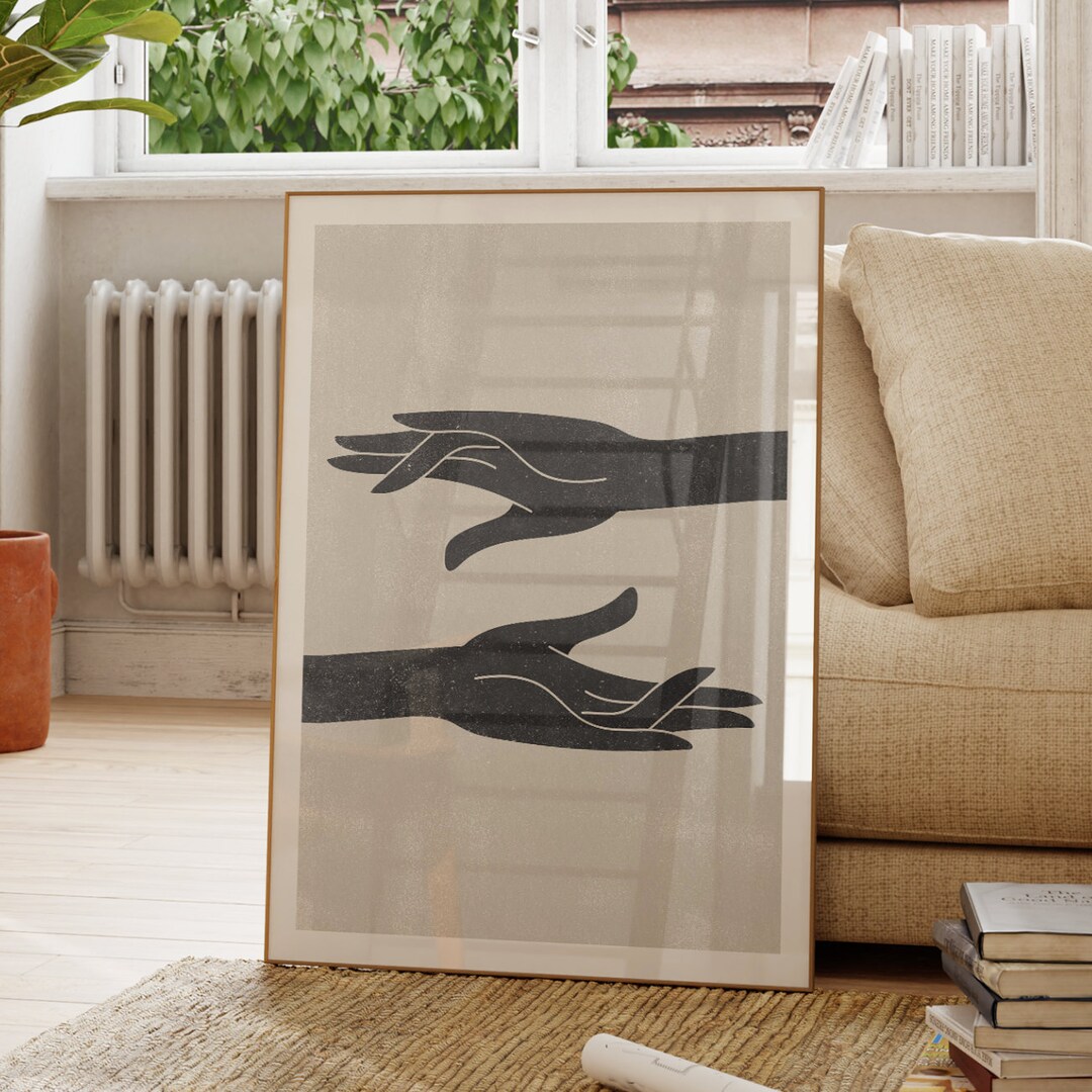Abstract Hand Illustration, Printable Wall Art, Black and White Print ...