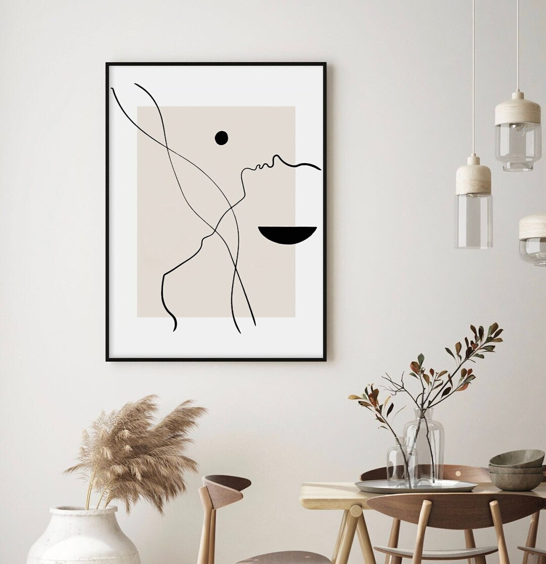One Line Body Drawing Female Figure Printable Wall Art - Etsy