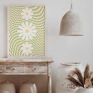 Groovy Daisy Poster, 70s Retro Print, Vintage Wall Art, Printable Wall ...