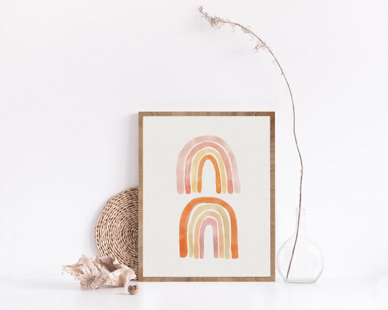 Boho Rainbow Poster Printable Wall Art Digital Print - Etsy
