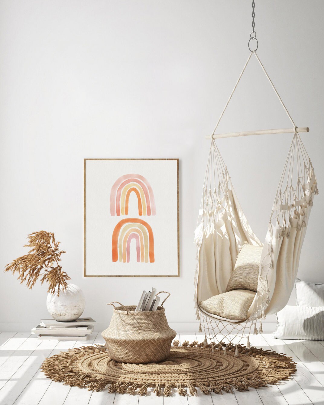 Boho Rainbow Poster Printable Wall Art Digital Print - Etsy
