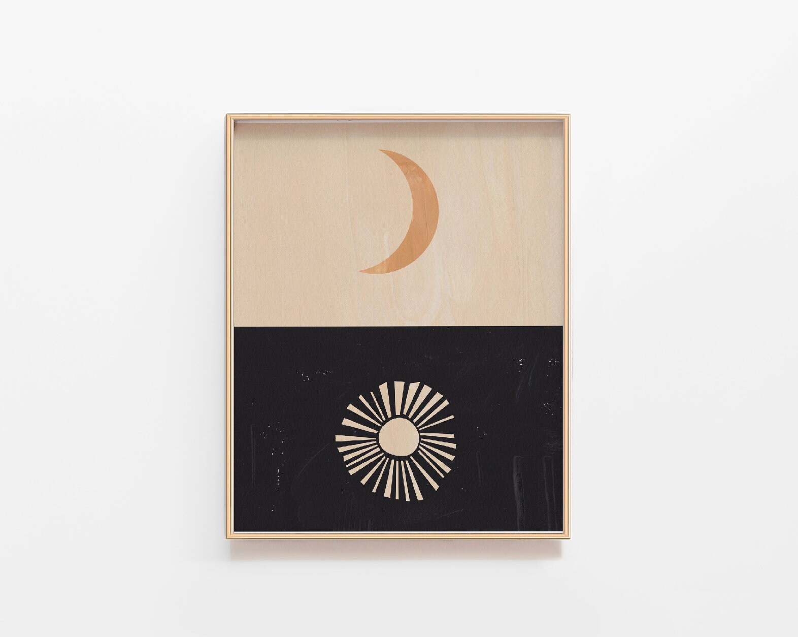 Sun and Moon Phases Print Printable Wall Art Black Celestial - Etsy