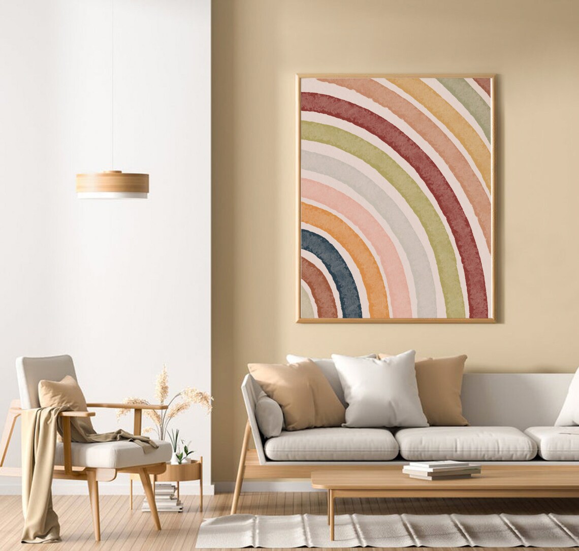 Abstract Rainbow Poster High Quality Giclee Print Boho Wall | Etsy