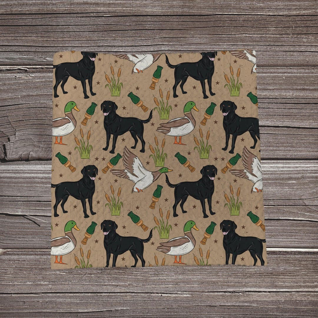 Duck Hunting- Black Lab Tan | Fabric Strip | Bow Making | Scrunchie ...