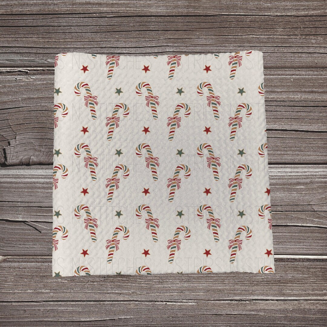 Scattered Candy Canes | Bullet Fabric Strip | Bow Making | Scrunchie ...