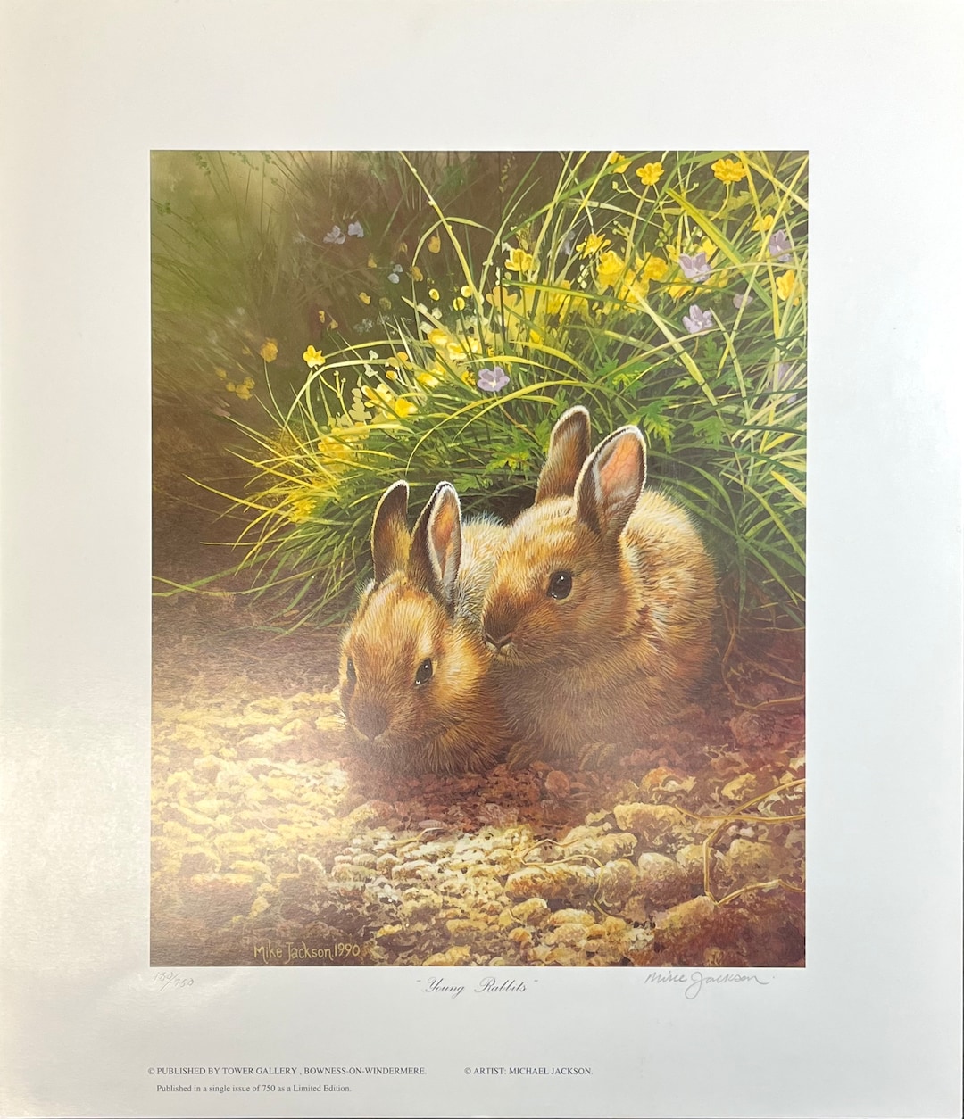 Michael JACKSON, Original Offset Lithograph, Young Rabbits, Signed ...
