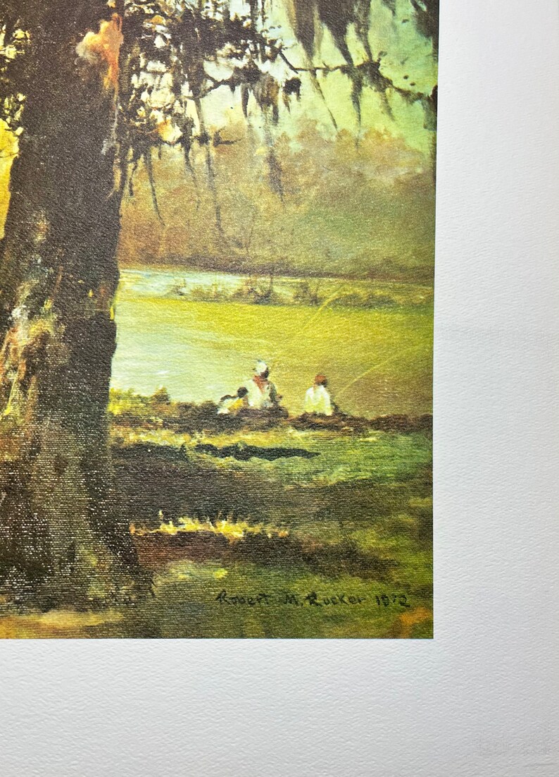 ROBERT M RUCKER Offset Lithograph Bayou River Boat, Signed - Etsy