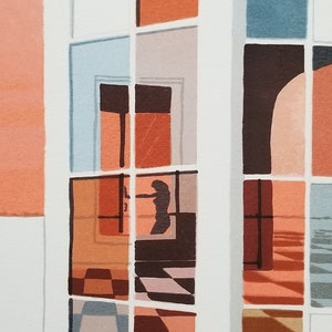 Rolland GOLDEN Original Lithograph Woman Through a Landscape Great Art ...