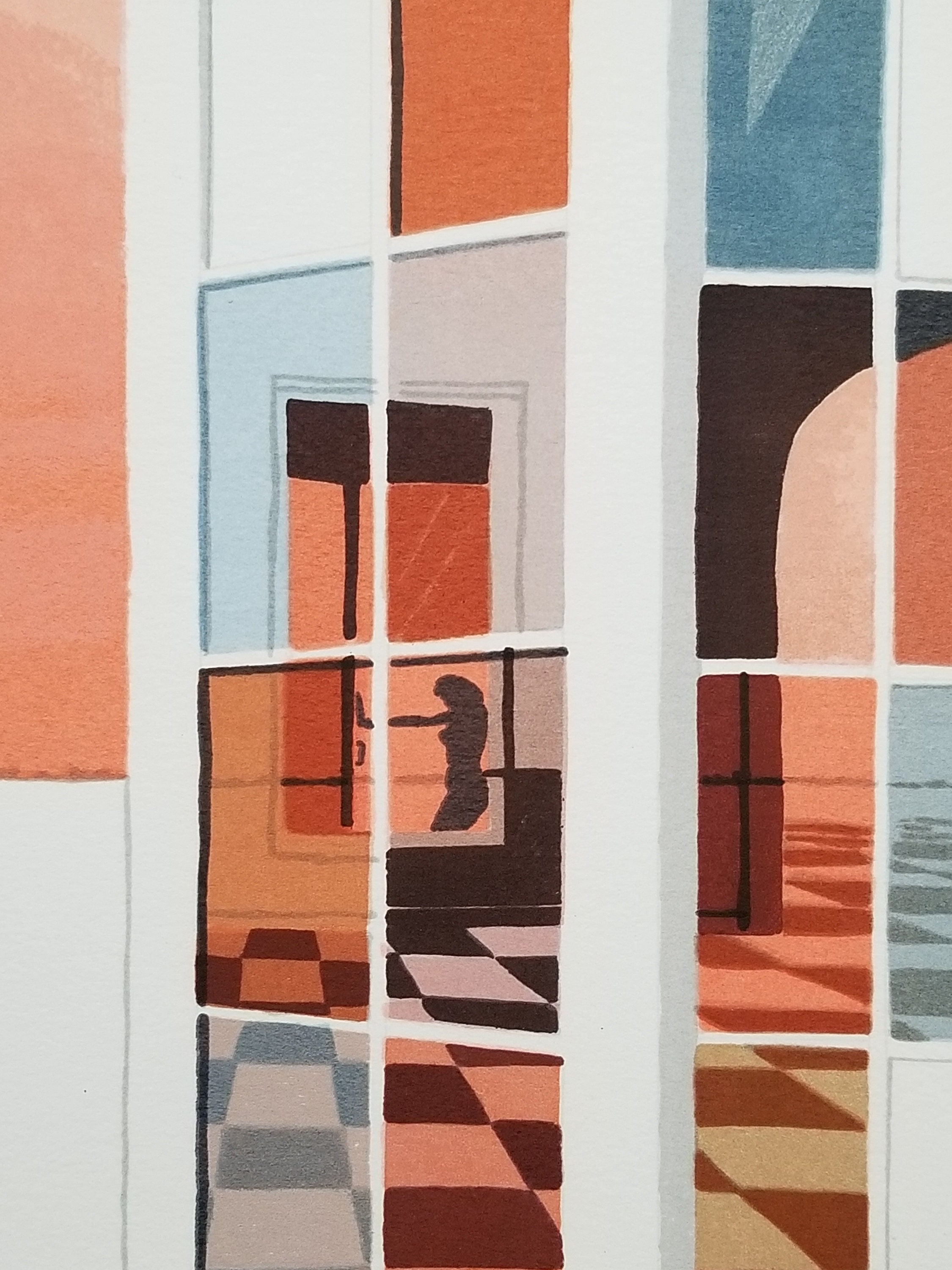 Rolland GOLDEN Original Lithograph Woman Through a Landscape Great Art ...