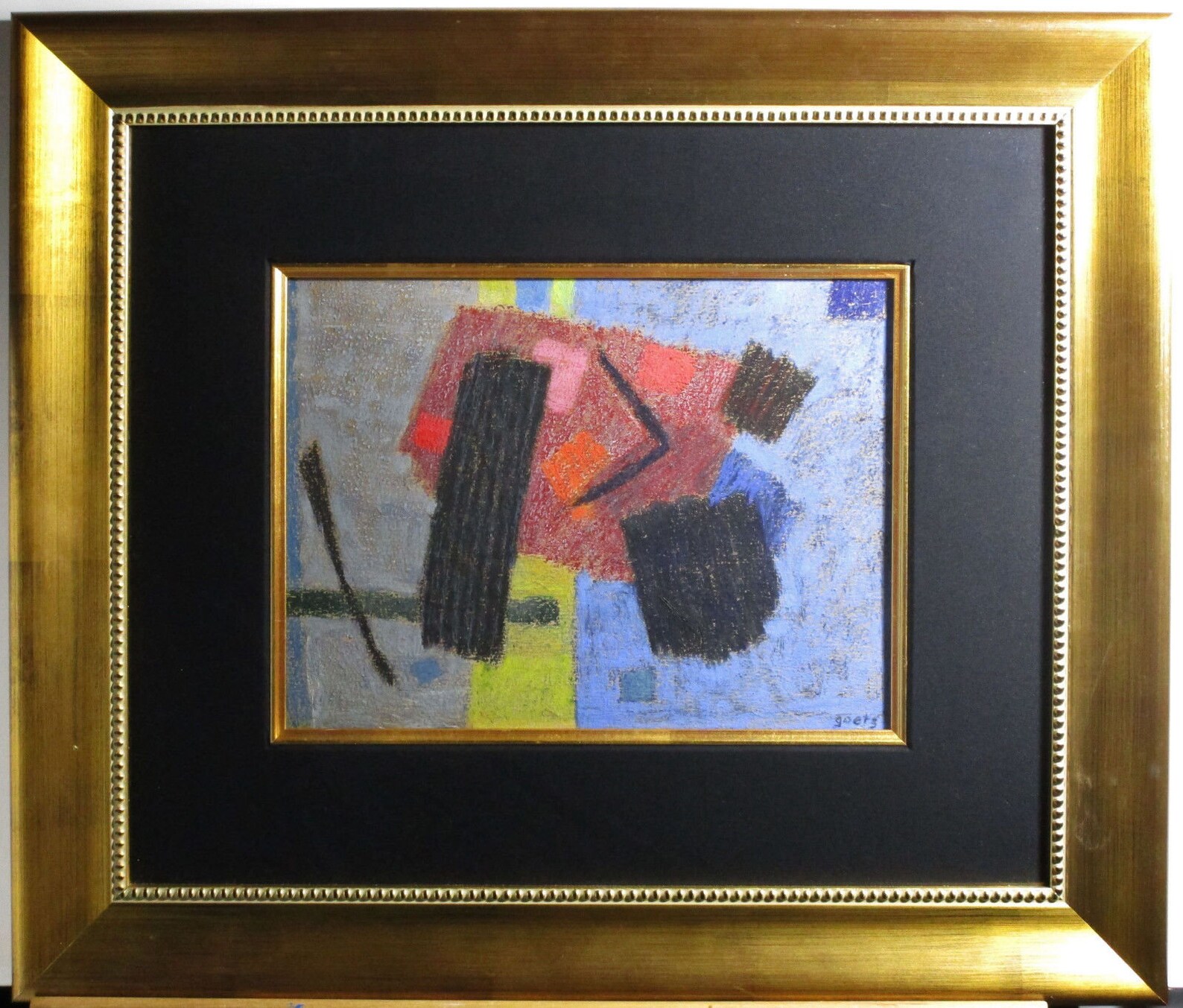 Henri GOETZ - Original Pastel & Charcoal Painting, Cubist Abstract ...