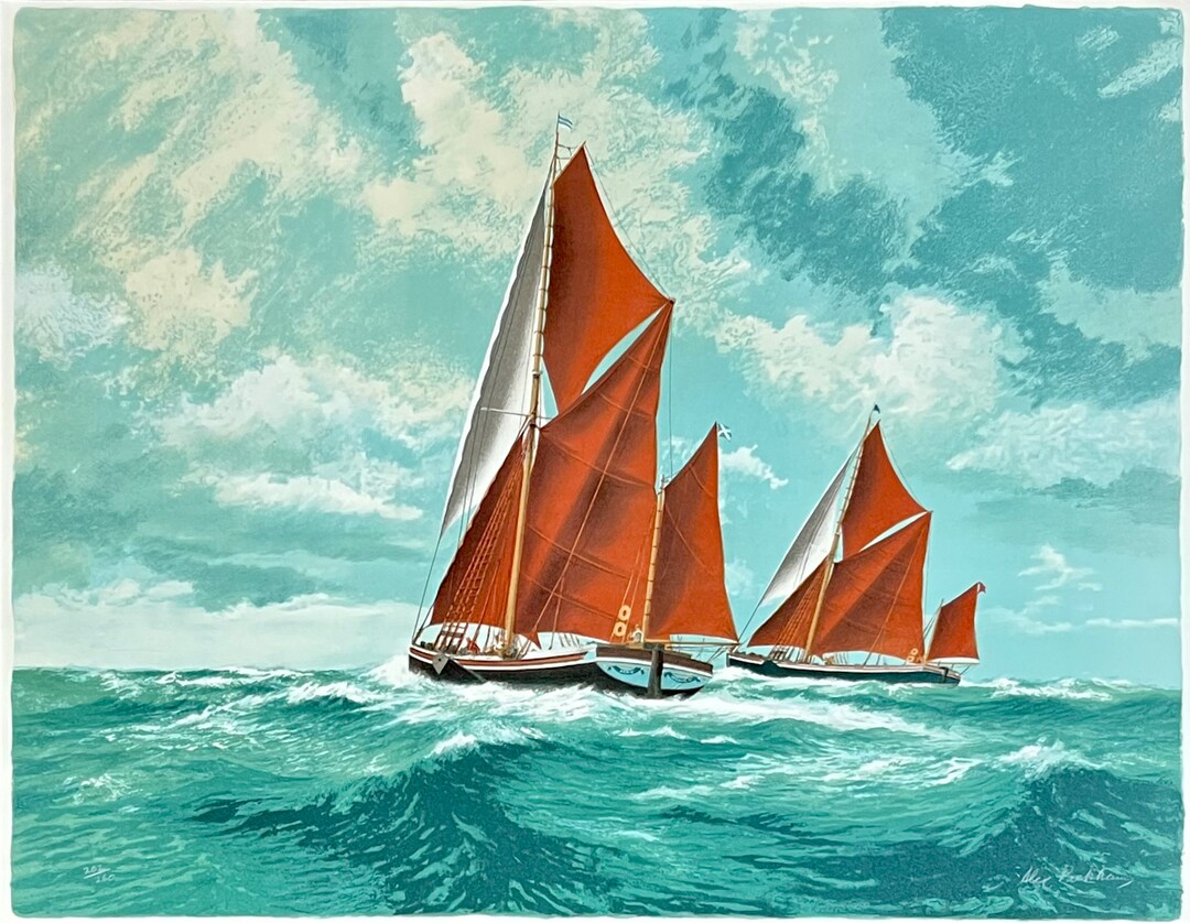 ALEX PACKHAM - Red Sails - Original Lithograph - Signed Numbered - Etsy