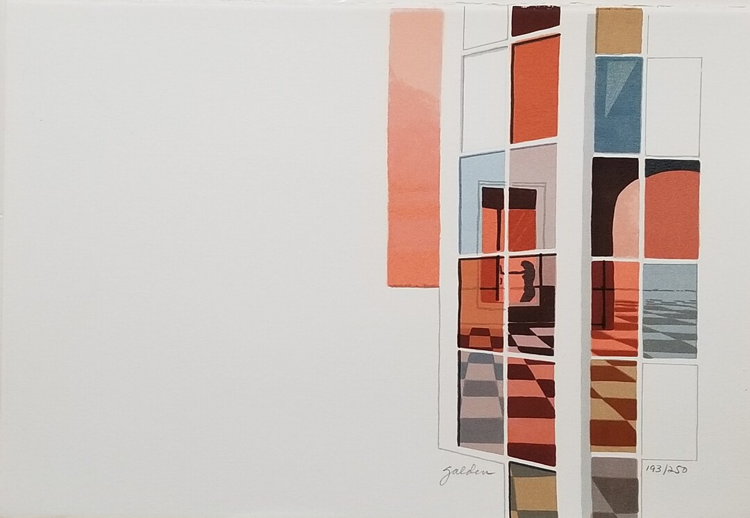 Rolland GOLDEN Original Lithograph Woman Through a Landscape Great Art ...