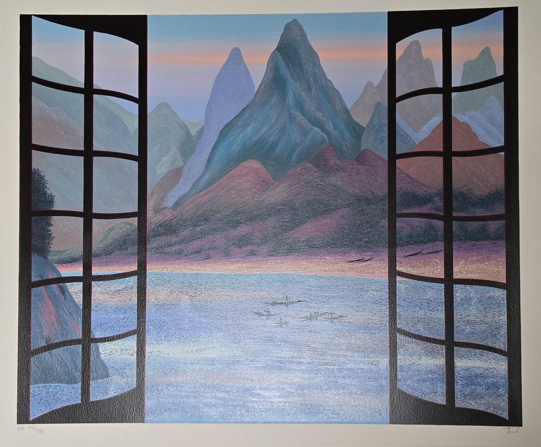 Fanch Ledan Serigraph "mystic Mountains" Hand Signed - Etsy