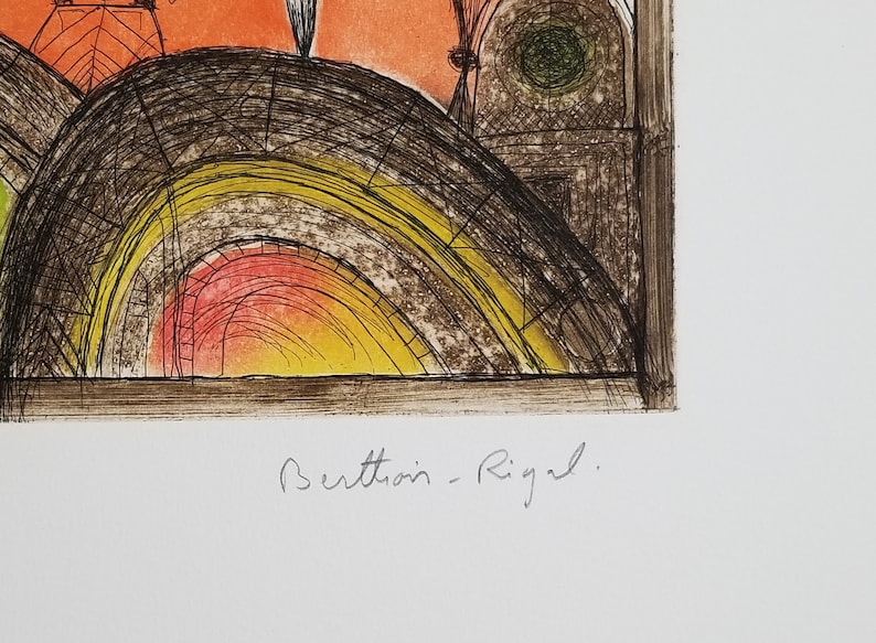 BERNARD BERTHOIS-RIGAL Original Etching With Aquatint - " Les Tirailles ...