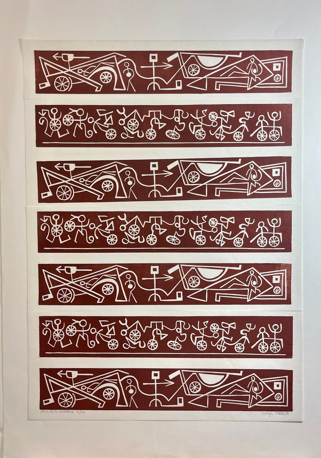 MAYEU PASSA, Linocut Original, Char De La Madeleine, Firmado Número - Etsy