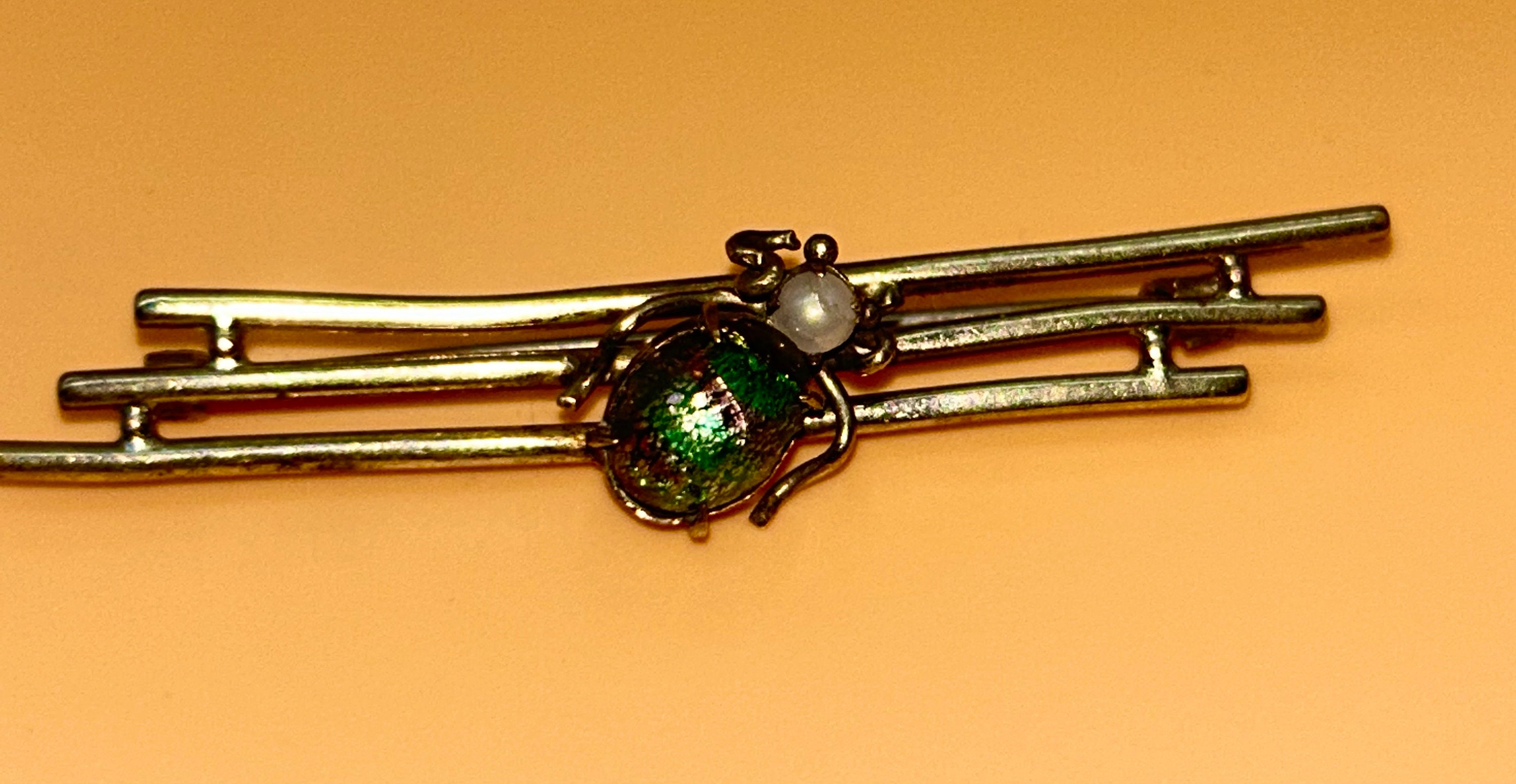 Vintage Bar Beetle Pin - Etsy