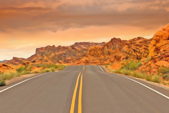 ON SALE Digital Painting Road Print | Etsy