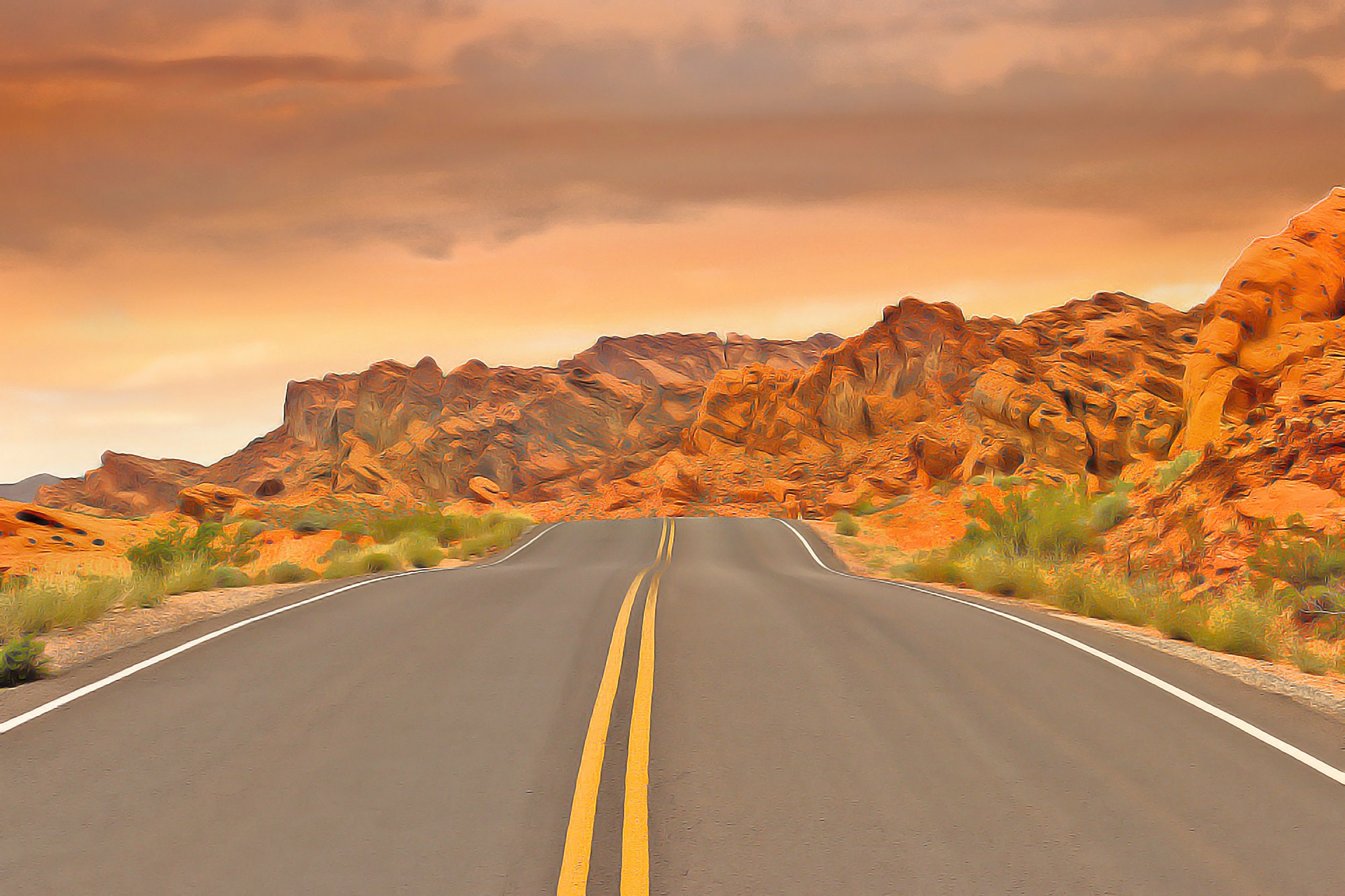 ON SALE - Digital Painting Road Print - Etsy