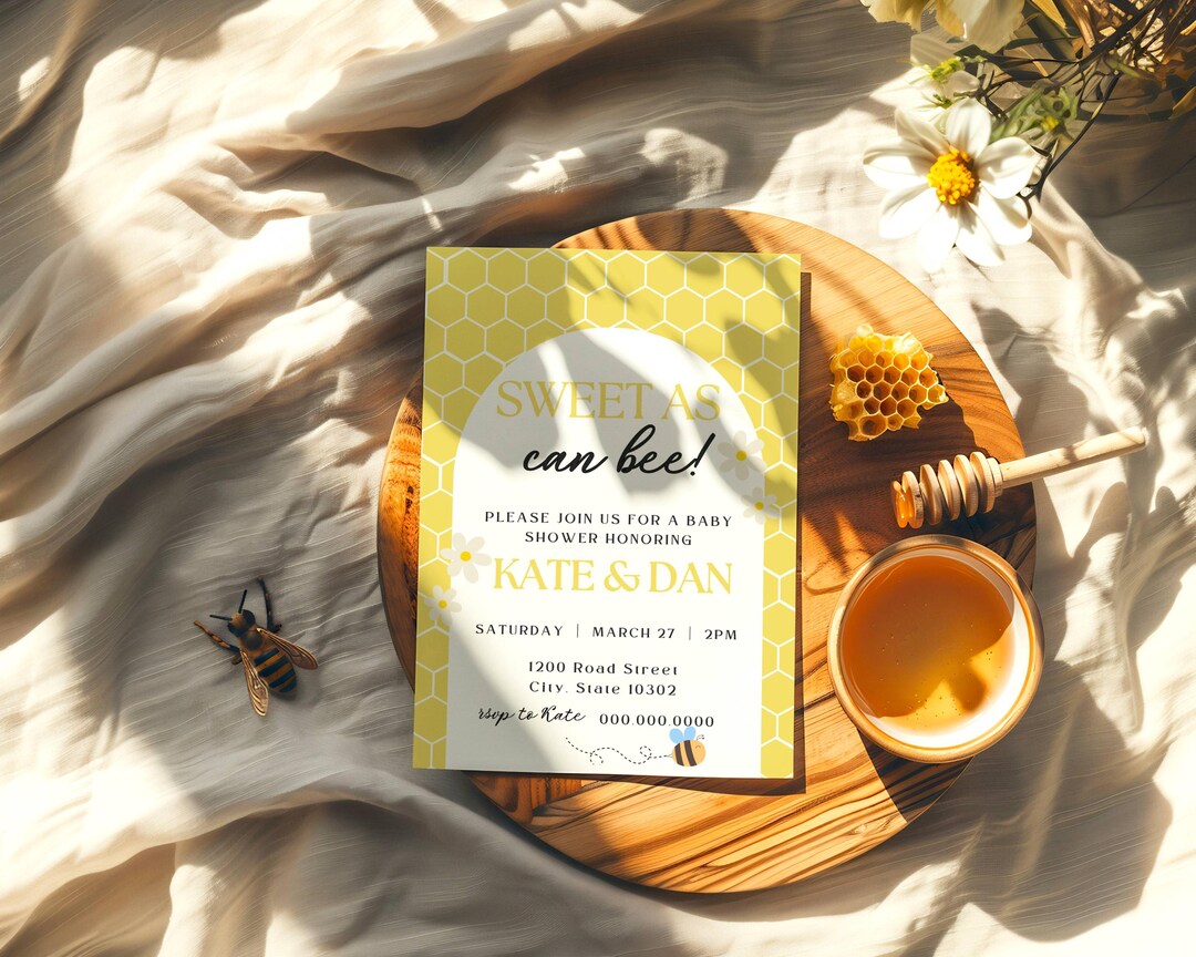 Yellow Bee Baby Shower Invite | Mommy to Bee Invitation | Gender ...