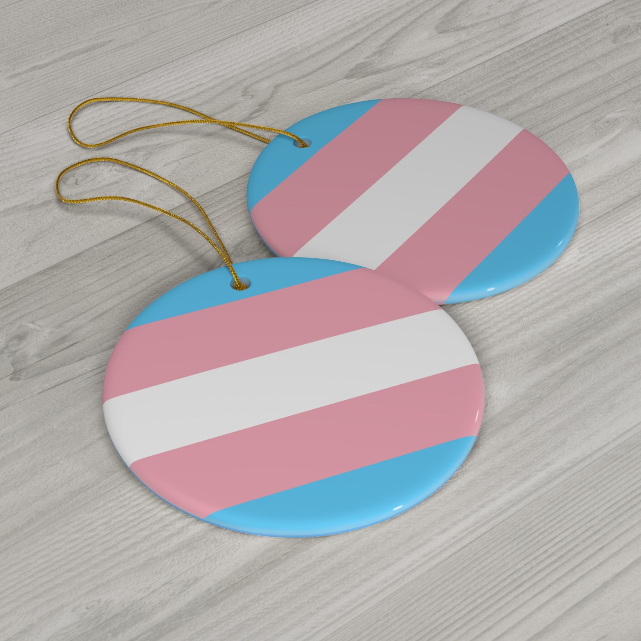 Transgender Pride Flag Ceramic Ornament LGBTQ Christmas - Etsy