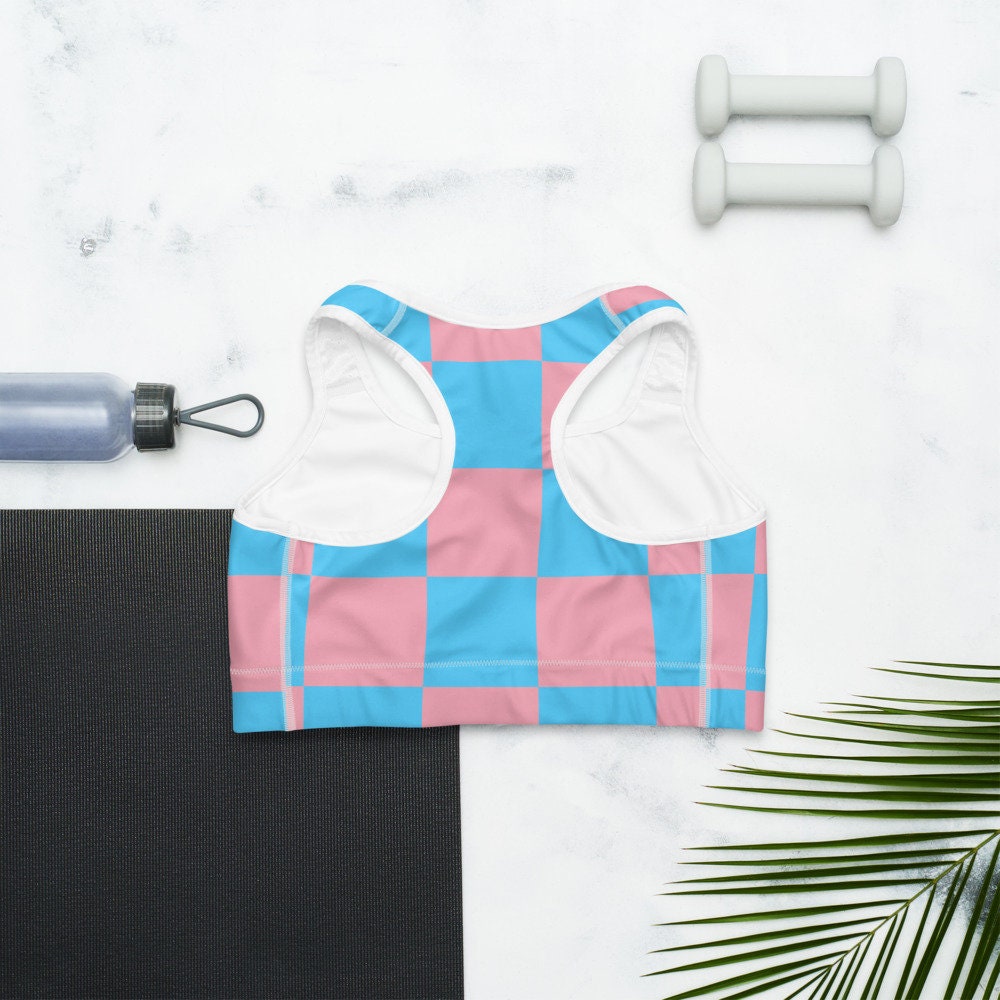 Checkered Cupless Sports Bra LGBTQ Pride 90s Aesthetic | Etsy