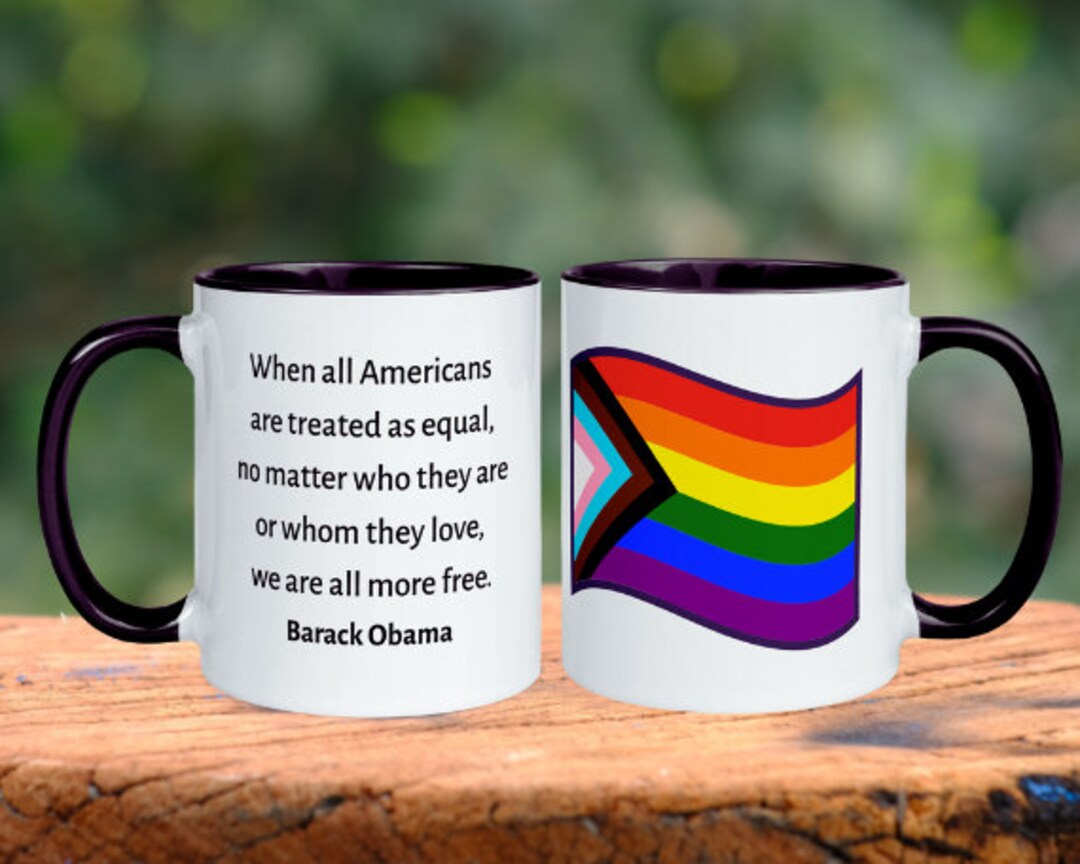 Barack Obama Coffee Mug With Progress Pride Flag - Etsy UK