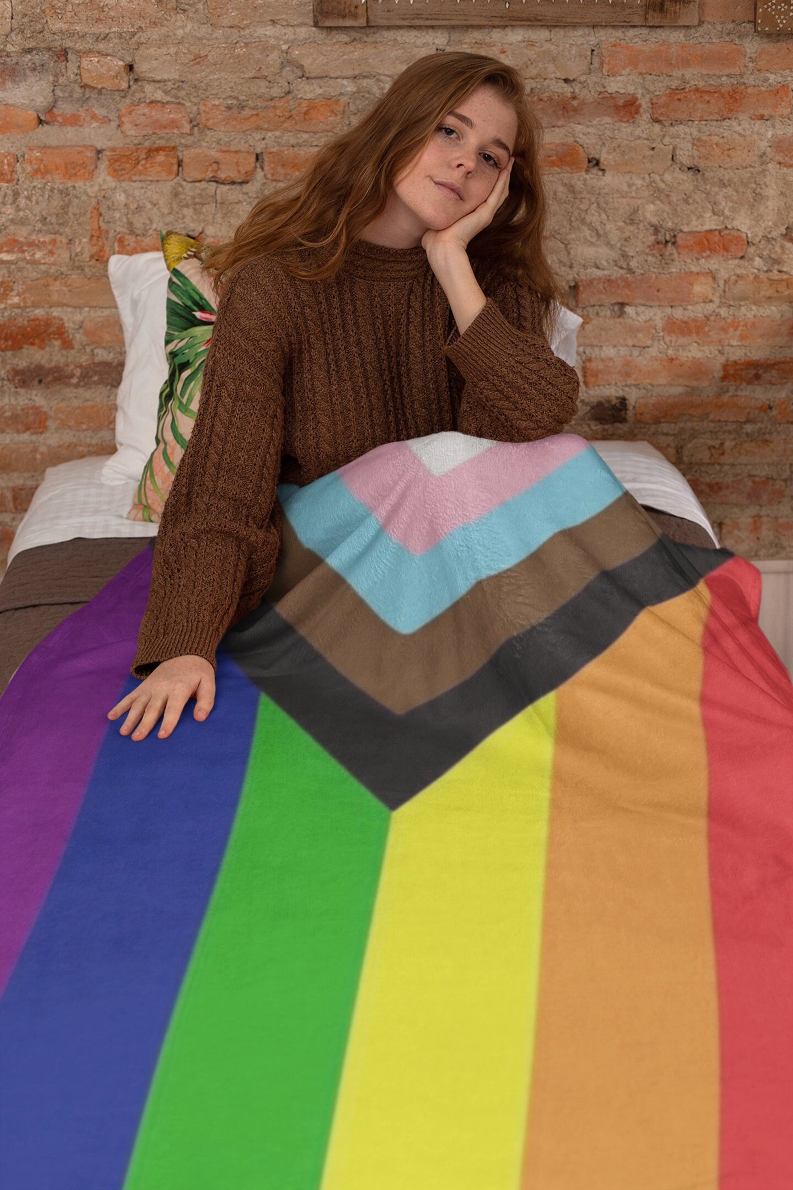Progress Pride Flag Throw Blanket LGBTQ Pride Flag Rainbow - Etsy