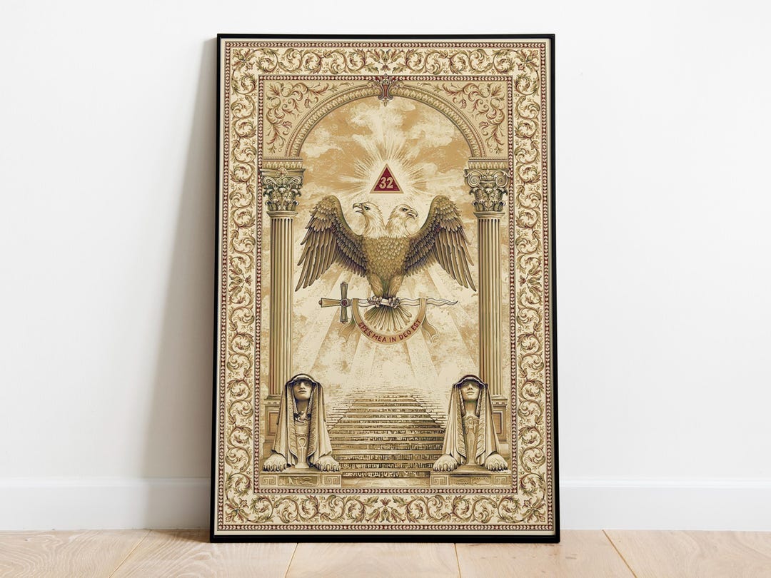 Scottish Rite 32 Degree Masonic Print: Double Head Eagle Freemasonry ...