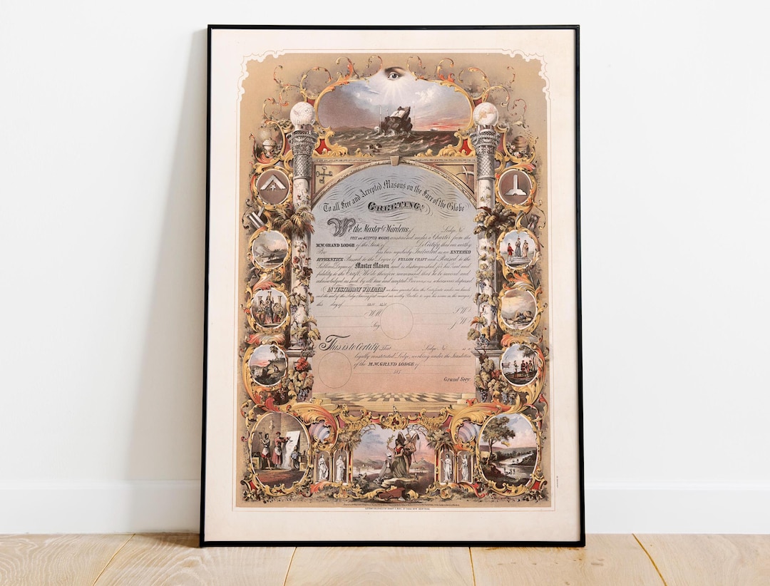 Freemason Certificate Print, Masonic Member Registration, Freemasonry ...