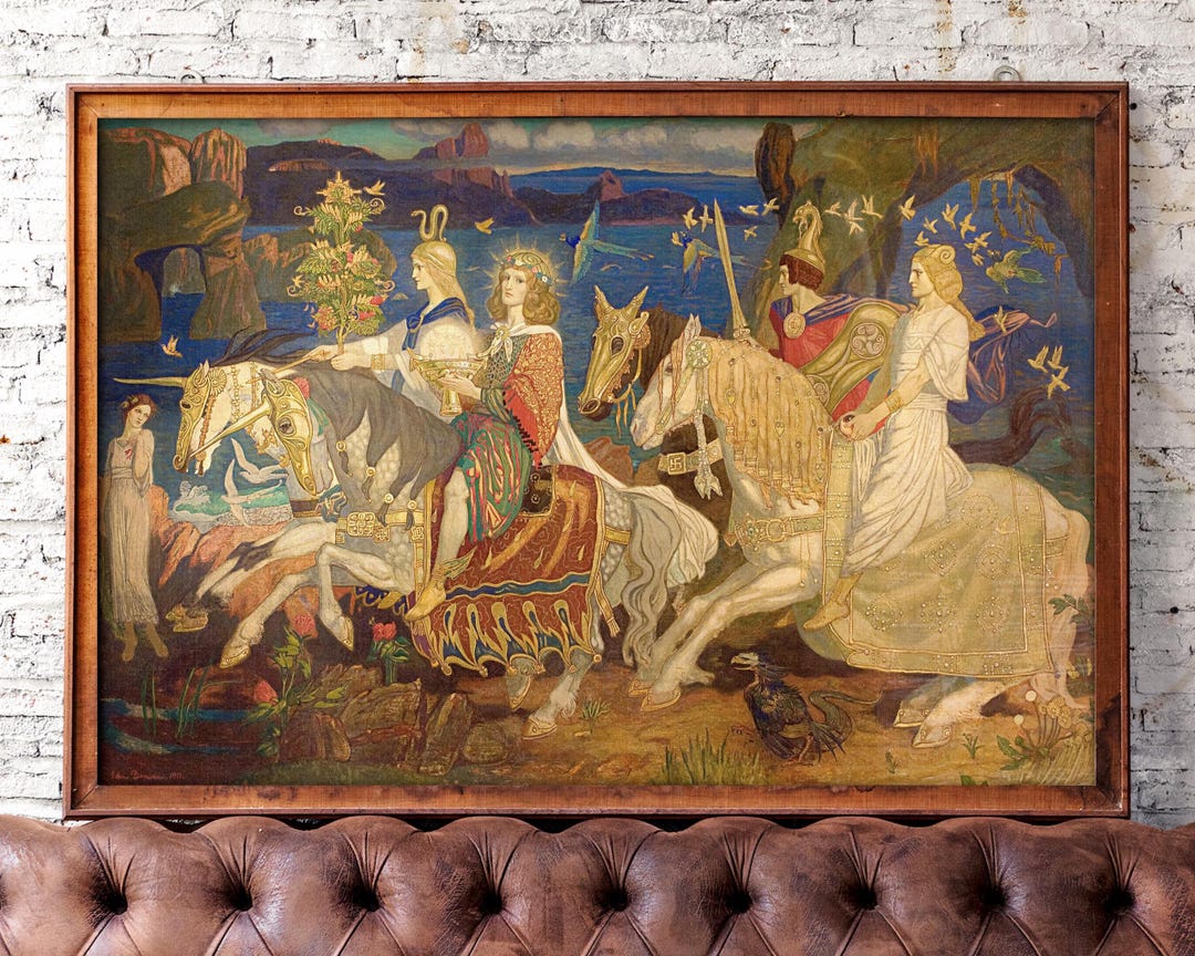 Riders of the Sidhe Print, 1911 Painting, Tuatha De Danann Fairy Folk ...