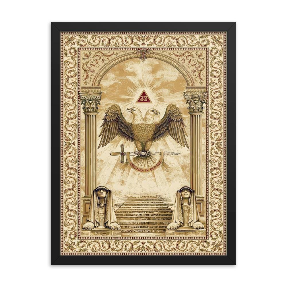Scottish Rite 32 Degree Masonic Print: Double Head Eagle Freemasonry ...