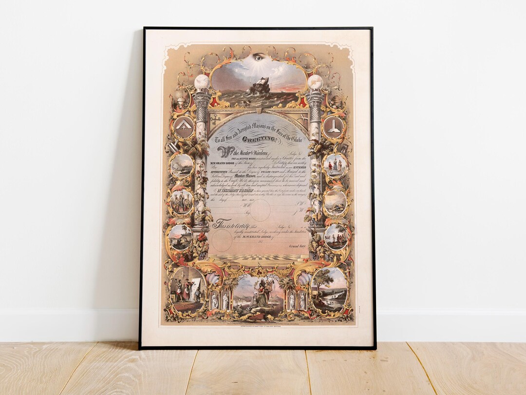 Freemason Certificate Print, Masonic Member Registration, Freemasonry ...