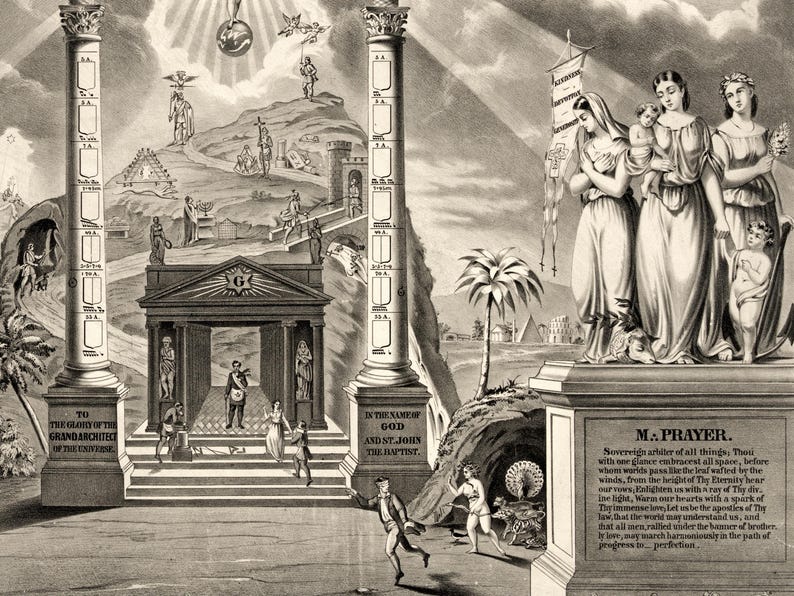 Vintage Masonic Code Print: Freemasonry Art, Occult Symbolism - Etsy