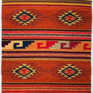 Zapotec Rug Traditional Zapotec Design Diamonds | Etsy